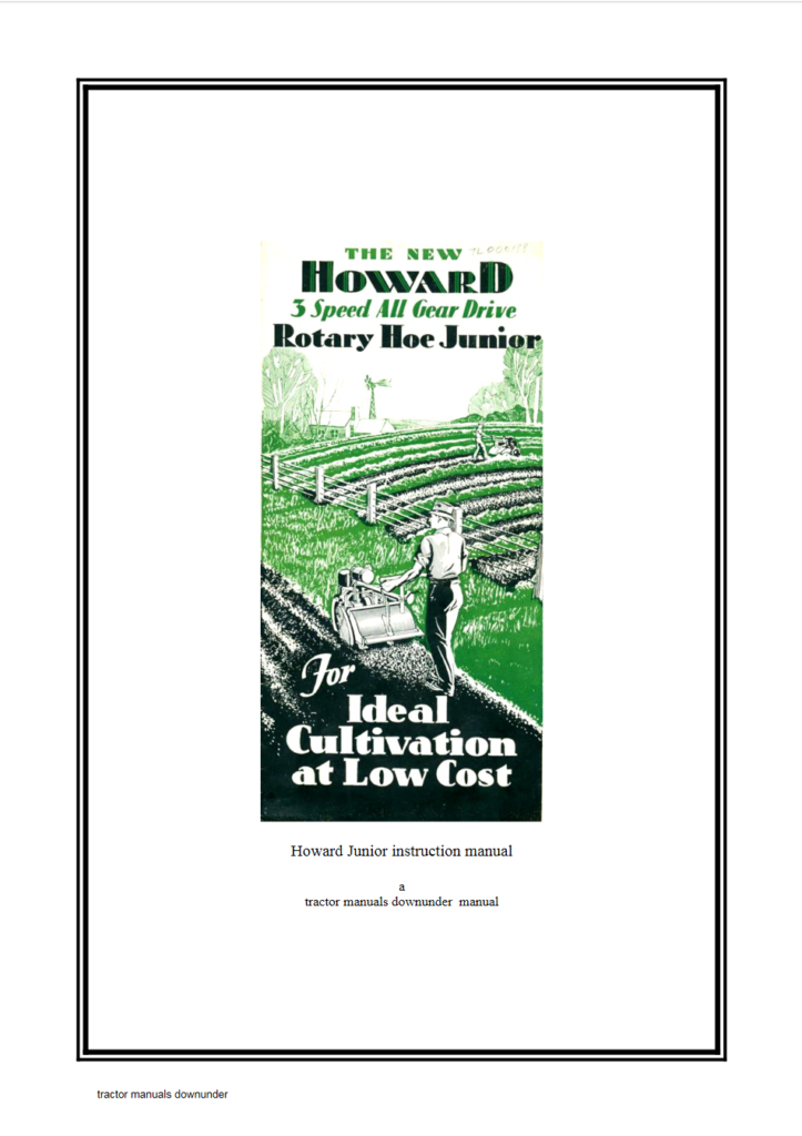 Howard Junior Instruction Manual • Tractor Manuals Downunder